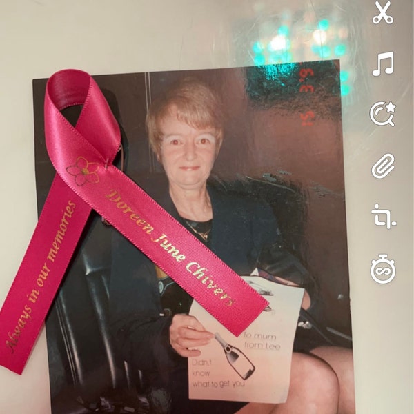 RIP Personalised Funeral Ribbons. Shaped Memorial Ribbons Ribbon With ...