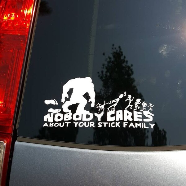 Bigfoot, Car Decal, Sasquatch Laptop Decal, Bigfoot Chasing Stick ...