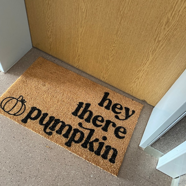 Hey There Pumpkin Doormat, Fall Welcome Mat, Fall Decor, Funny Doormat ...