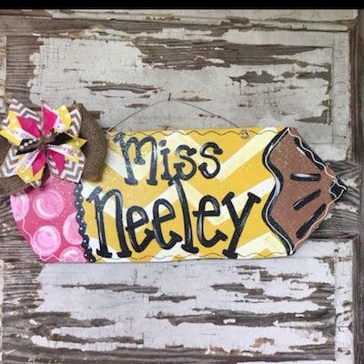 Teacher Gift Classroom Door Hanger Back to School School Sign ...