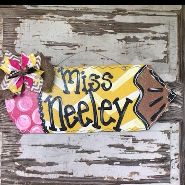 Teacher Gift - Classroom Door Hanger - Back to School - School Sign ...