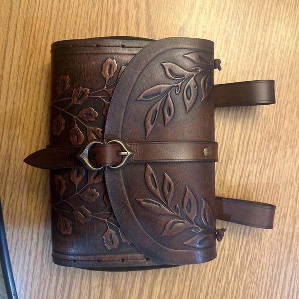 Leather Scroll Case for LARP, Document Tube for Cosplay, Medieval ...