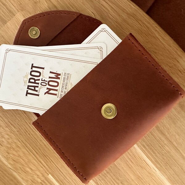 Double Tarot Leather Case, Tarot Box for Two Decks, Custom Tarot Pouch ...