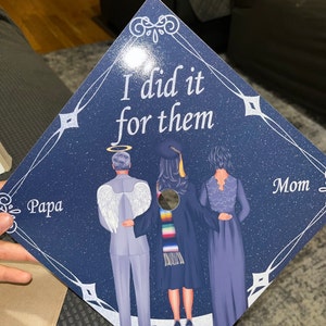 Custom Memorial Graduation Cap Topper, I Did It for Them Cap Decoration ...