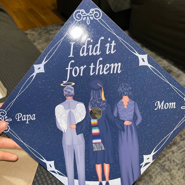 Custom Memorial Graduation Cap Topper, I Did It for Them Cap Decoration ...