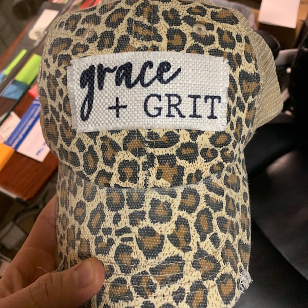 Hat Patch, Grace and Grit Hat Patch, DIY Hat Patch, Iron-on Patch ...
