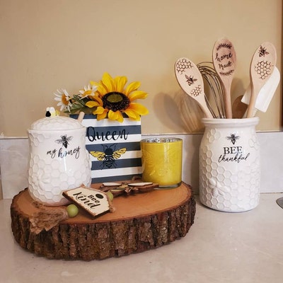 Snowflake and Pine Tree Wooden Spoons, Winter Themed Kitchen Decor ...