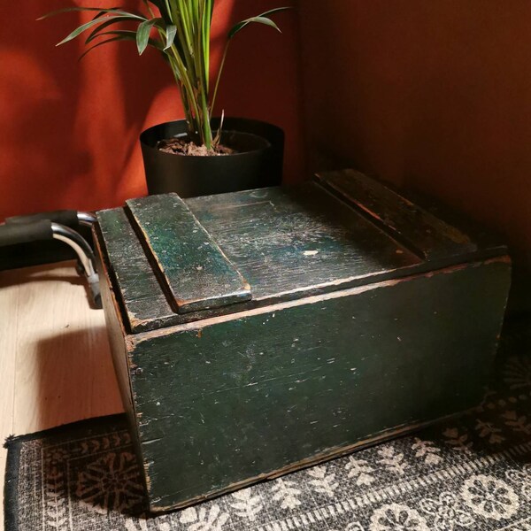 Vintage Moussec Wooden Box, Hand Made Rustic Storage Chest, Farmhouse ...