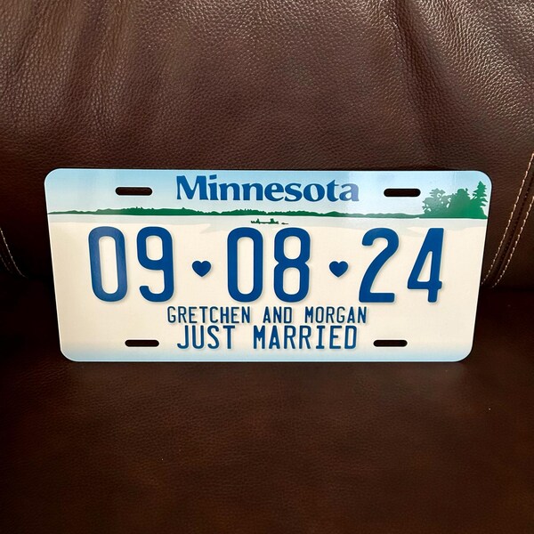 Personalized License Plate, Just Married, Mr Mrs, Bride, Groom ...