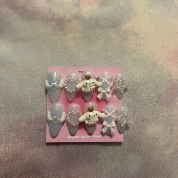 ATEEZ ANITEEZ Aesthetic Press on Nails Kpop Nails Coquette Nails Almond ...