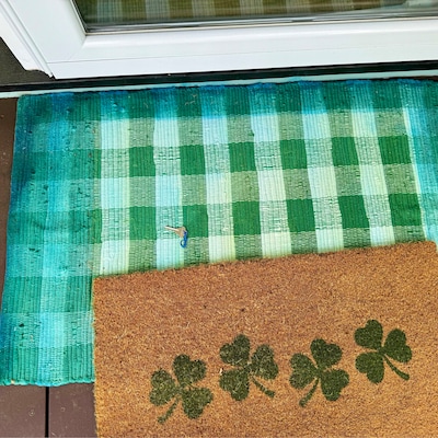 Oversized Buffalo Check Entry Rug, Doormat Layering Rug, Buffalo Plaid ...