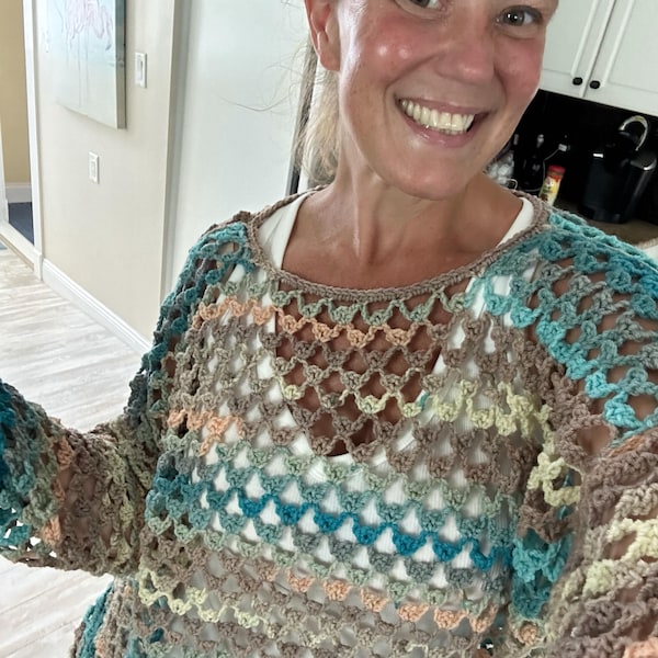 The Palmar Pullover PDF DIGITAL DOWNLOAD Crochet Pattern, Women's ...