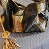 Python Bag, Snakeskin Bag, Genuine Leather Bag, Black Bag, Black and ...