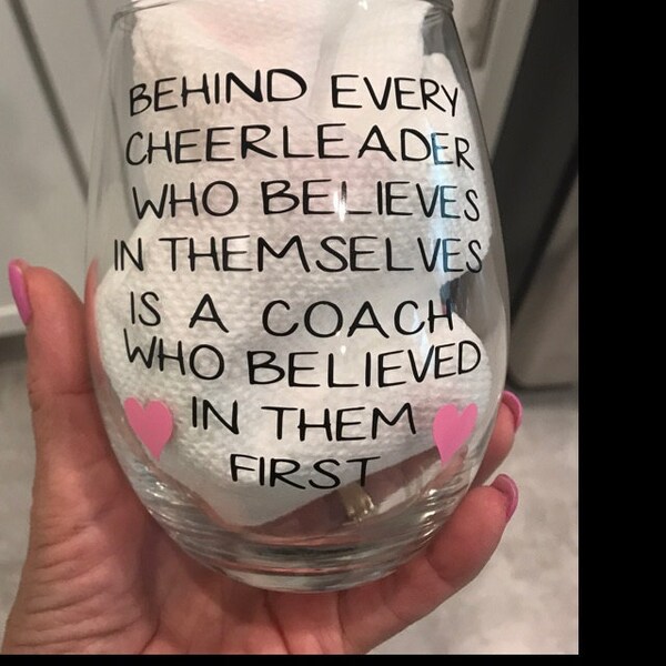 Cheer Wine Glass. Cheer Gift. Cheer Coach Wine Glass. Cheer Coach Gift ...
