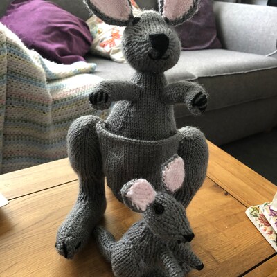 Toy Kangaroo & Joey: KNITTING PATTERN Pdf File by Automatic Download ...