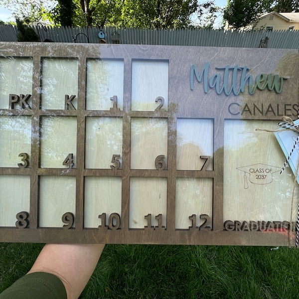 School Years Photo Frame * Pre K Grade 12 to Graduation Picture Frame ...