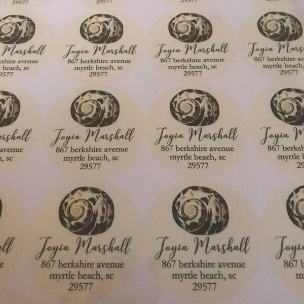 Nautical Seashell - Custom Address Labels or Stickers - Etsy