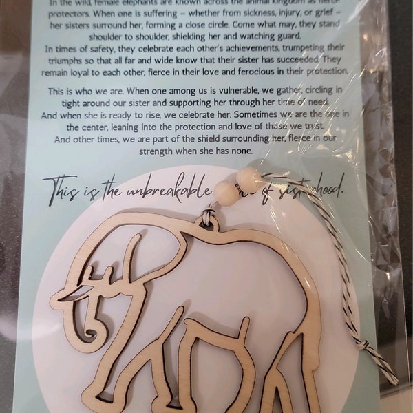 Elephant Sisterhood Ornament ,personalized Elephant Friendship Ornament ...