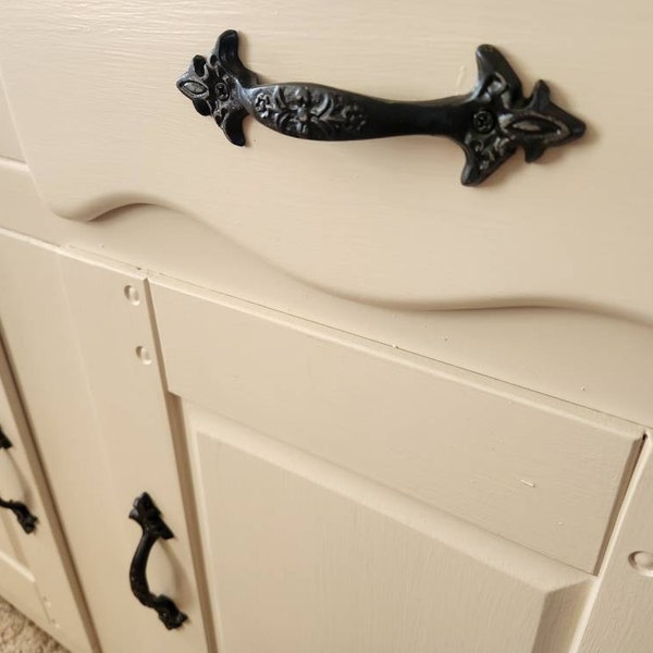 Drawer Pulls, Rustic, Shabby Chic Cast Iron Drawer Pull ,vintage ...