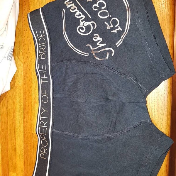 Groom's Property of the Bride, Wedding Date Boxer Shorts, Cocktail ...