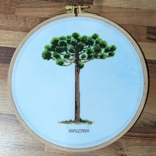 Araucaria Tree Cross Stitch Pattern: Botanical Design (PDF Instant ...