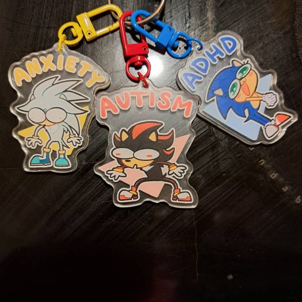 PRE-ORDER Sonic the Hedgehog ADHD Charm Keychain 2.5in - Etsy