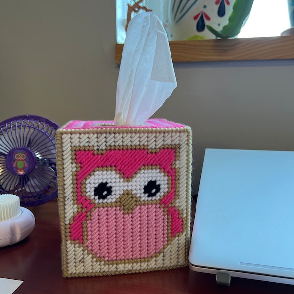 Owl (pink) Tissue Box Cover - Etsy