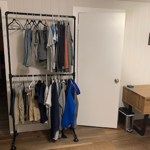 Garment Rack Double Rail Clothes Rack Clothing Rack Industrial Pipe ...