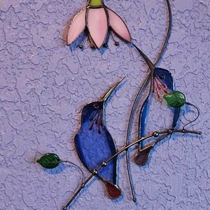 Hummingbird Stained Glass Window Hangings Hummingbird Gift - Etsy Canada