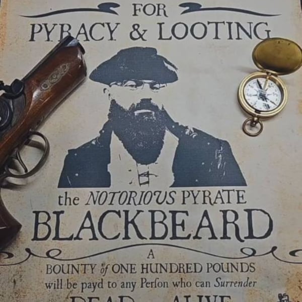 Custom Replica Pirate Wanted Poster With Your Image, Golden Age of ...