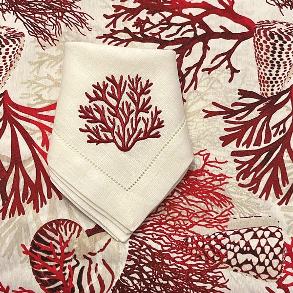 Double Lettered Monogrammed Linen Napkins, Monogrammed Linen Napkins ...