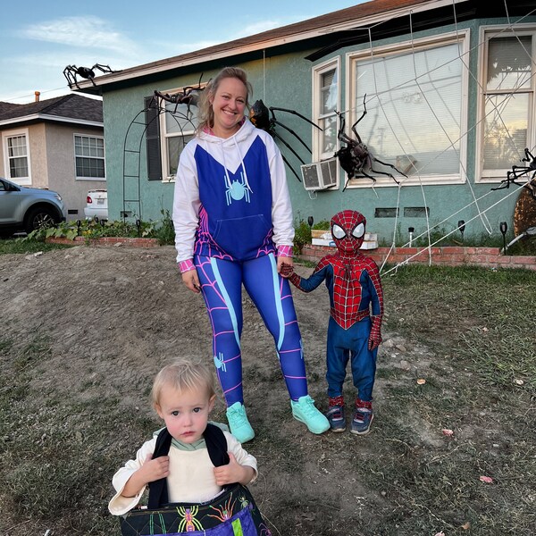 SPIDER GIRL BIKINI Recycled High-waisted Bikini Black and Red Spider ...