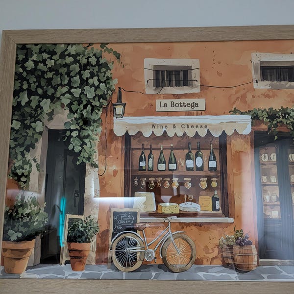 Italian Cafe Landscape Wall Art Vintage Poster Kitchen Decor Horizontal ...