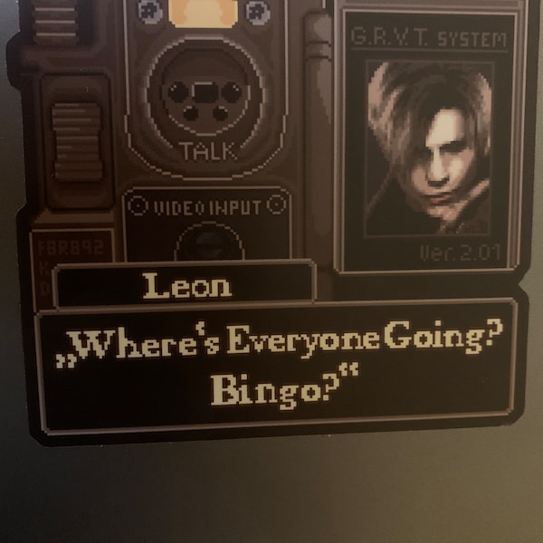 Resident Evil 4 Sticker, Leon Kennedy Sticker, Pixel Art Sticker ...