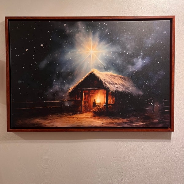 Lion of Judah & Manger Oil Painting | Manger DOWNLOADABLE Art | Church ...