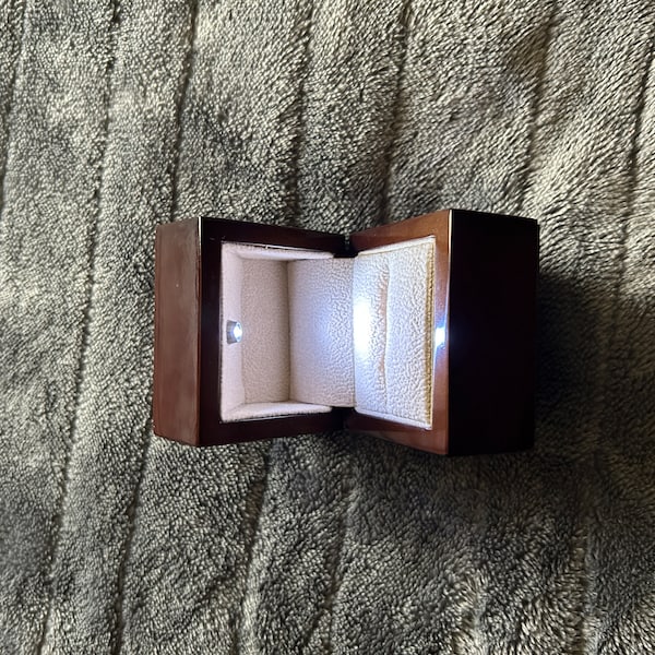 Wood Engagement Ring Box With LED Light - Great for Proposals, Weddings ...