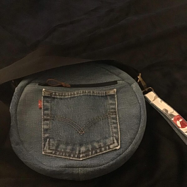 Recycled Jeans Pouch, Denim Box Pouch, Toiletry Bag, Craft Bag, Zipper ...