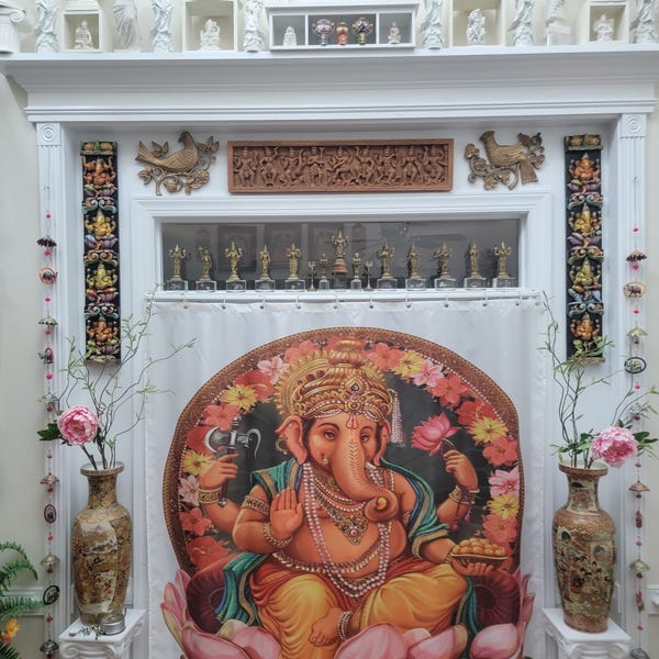 Shanku Chakra Naamam Garuda Hanuman Hindu Home Decor Wall Panel Wooden ...