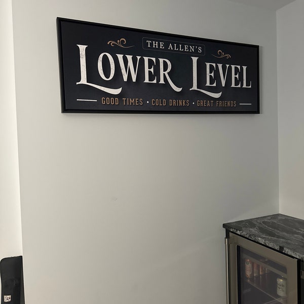 Personalized Lower Level Sign, Basement Lounge Signs, Family Game Room ...