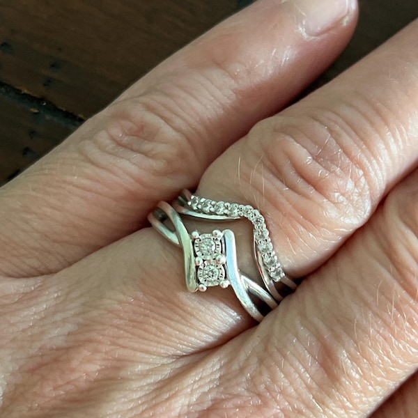 Enhancer Ring Set, 1.65 Ct Baguette Cut Diamond Enhancer Engagement ...