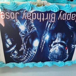 Edible Cake Image Alien Design 1/4 Sheet Cake Predator - Etsy