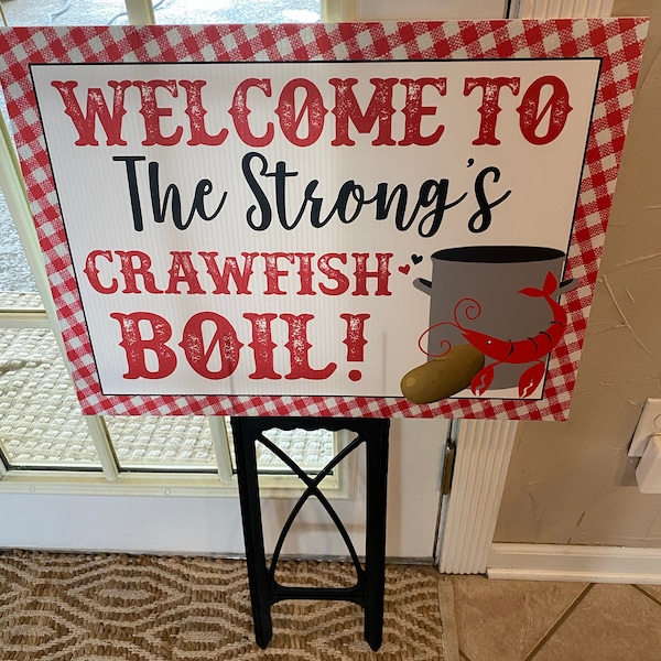 Crawfish Boil Welcome Sign, Crawfish Couples Shower Sign, Crawfish ...