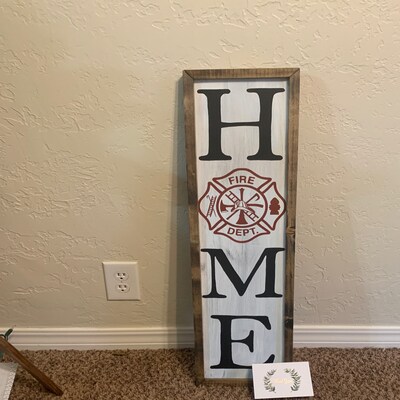 Firefighter home Wood Sign Firefighter Decor Firefighter Gift Maltese ...
