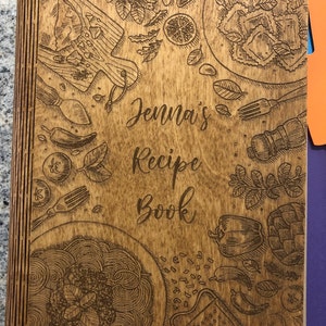 Personalized Wooden Recipe Book Binder Custom Journal Cookbook | Etsy