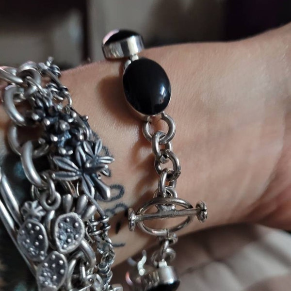 Sterling Silver Box Link Bracelet - Etsy