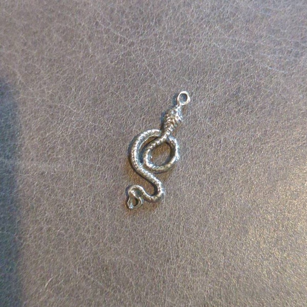 925 Sterling Silver Snake Charm, Connector,silver Snake Connector ...
