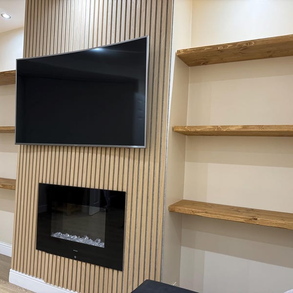 Rustic Floating Shelf Solid Wood Chunky Handmade With Brackets 12x1.5 ...