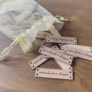 50 Custom Faux Leather Labels 1x2 Inches Without Holes Sew - Etsy
