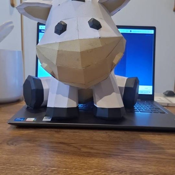 Sitting Cow/ Diy Craft/ Template PDF STUDIO SVG/ Low Poly/ Papercraft ...