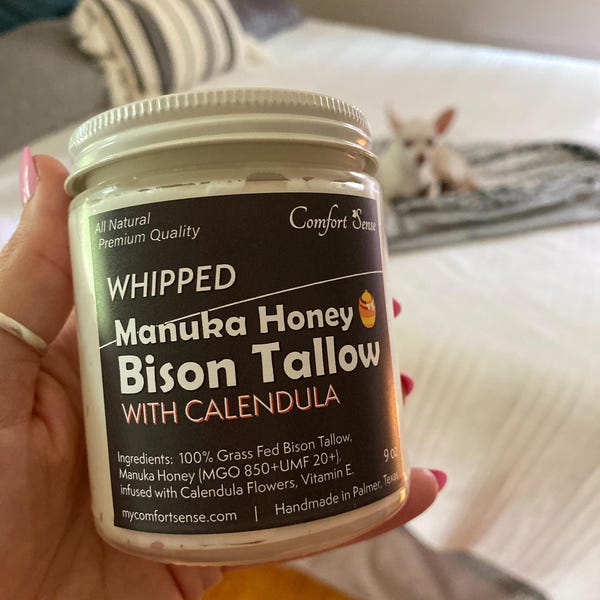 BEE POLLEN Manuka Honey & Bison Whipped Tallow Cream With 850MGO Manuka ...